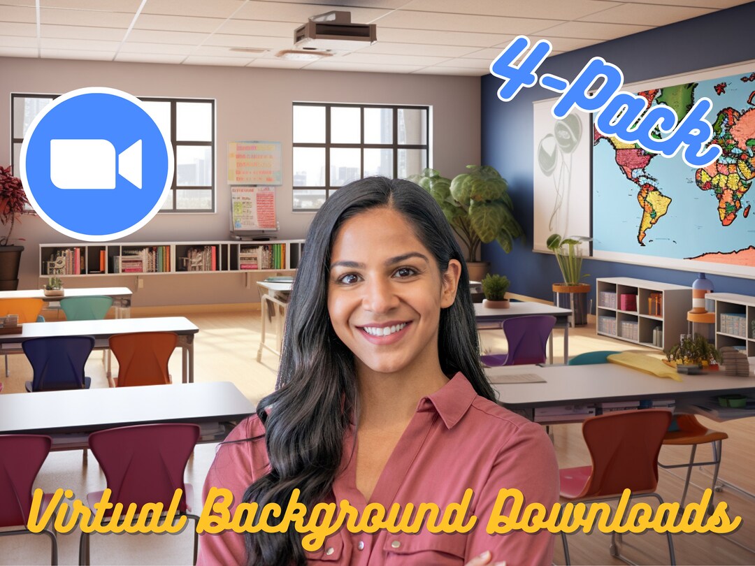 Elementary School Classroom 2nd 3rd 4th Grade Teacher Background Zoom ...
