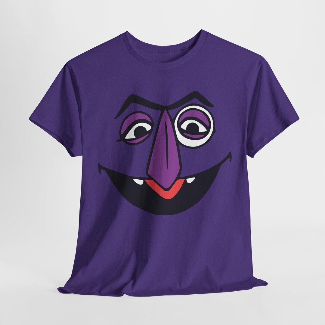 The Count Sesame Street Character Face Adult Tshirts Unisex Heavy ...