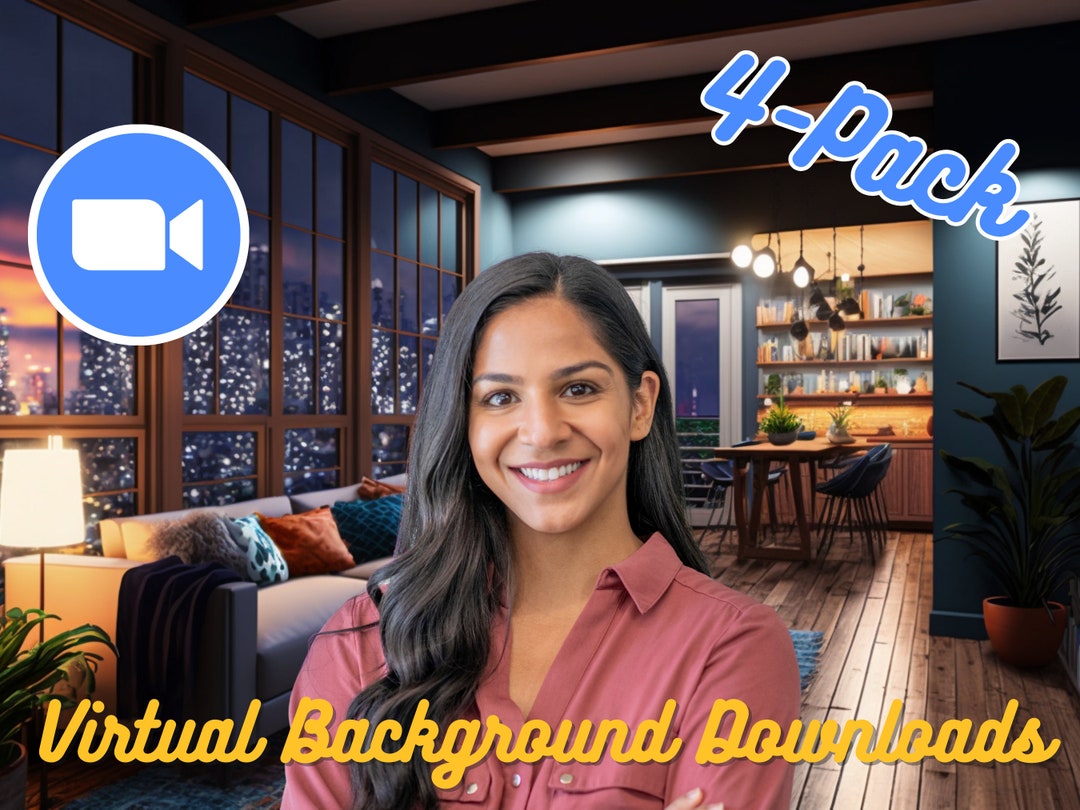 Living Room LA Apartment Los Angeles Night Background Zoom ...