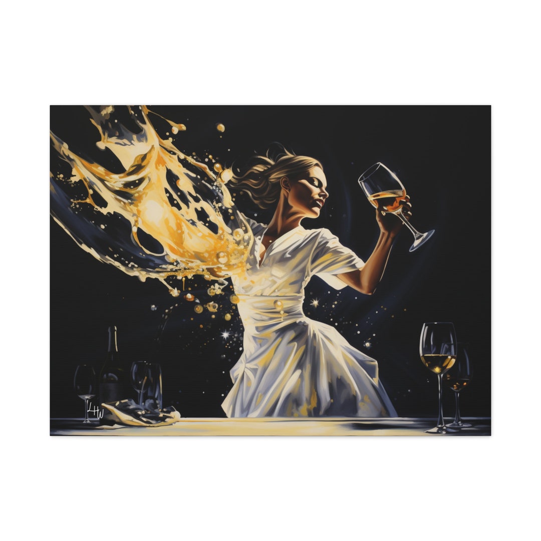 A Lady's Dance of White Wine Woman Wine Glass Matte - Etsy