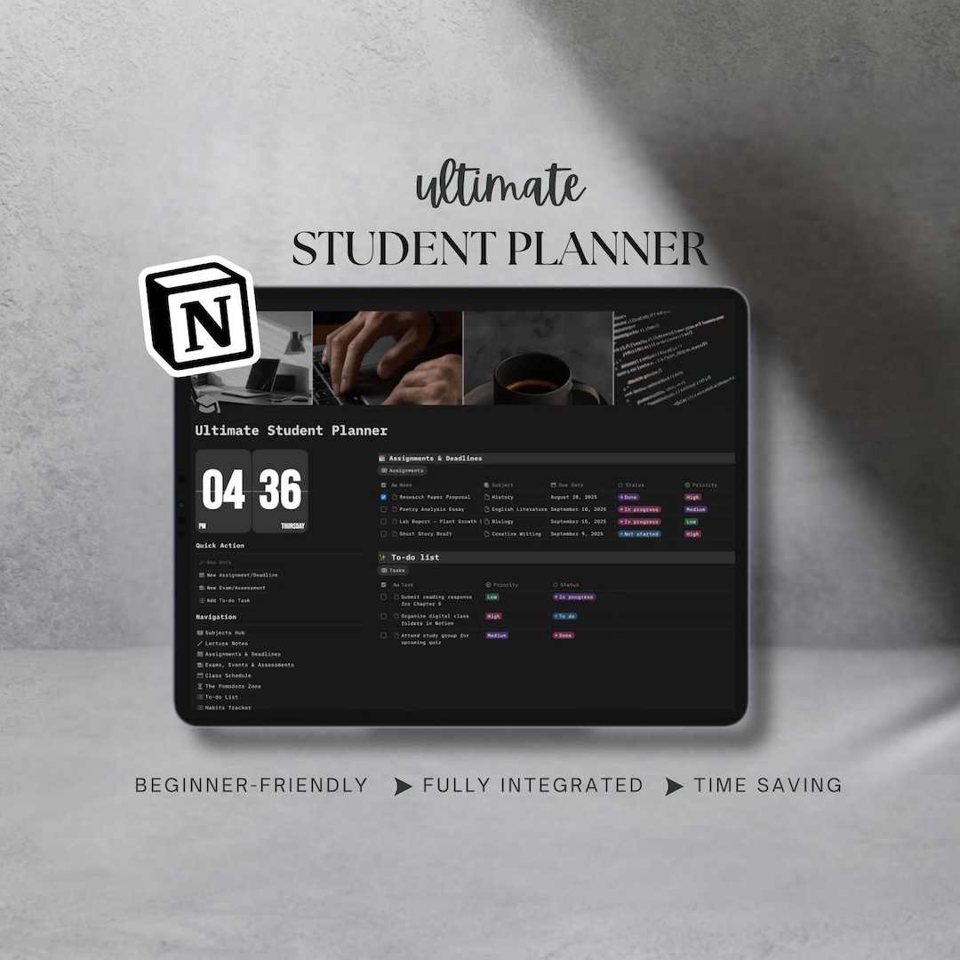 Notion Template for Students, Academic Planner, Assignment & Grade ...
