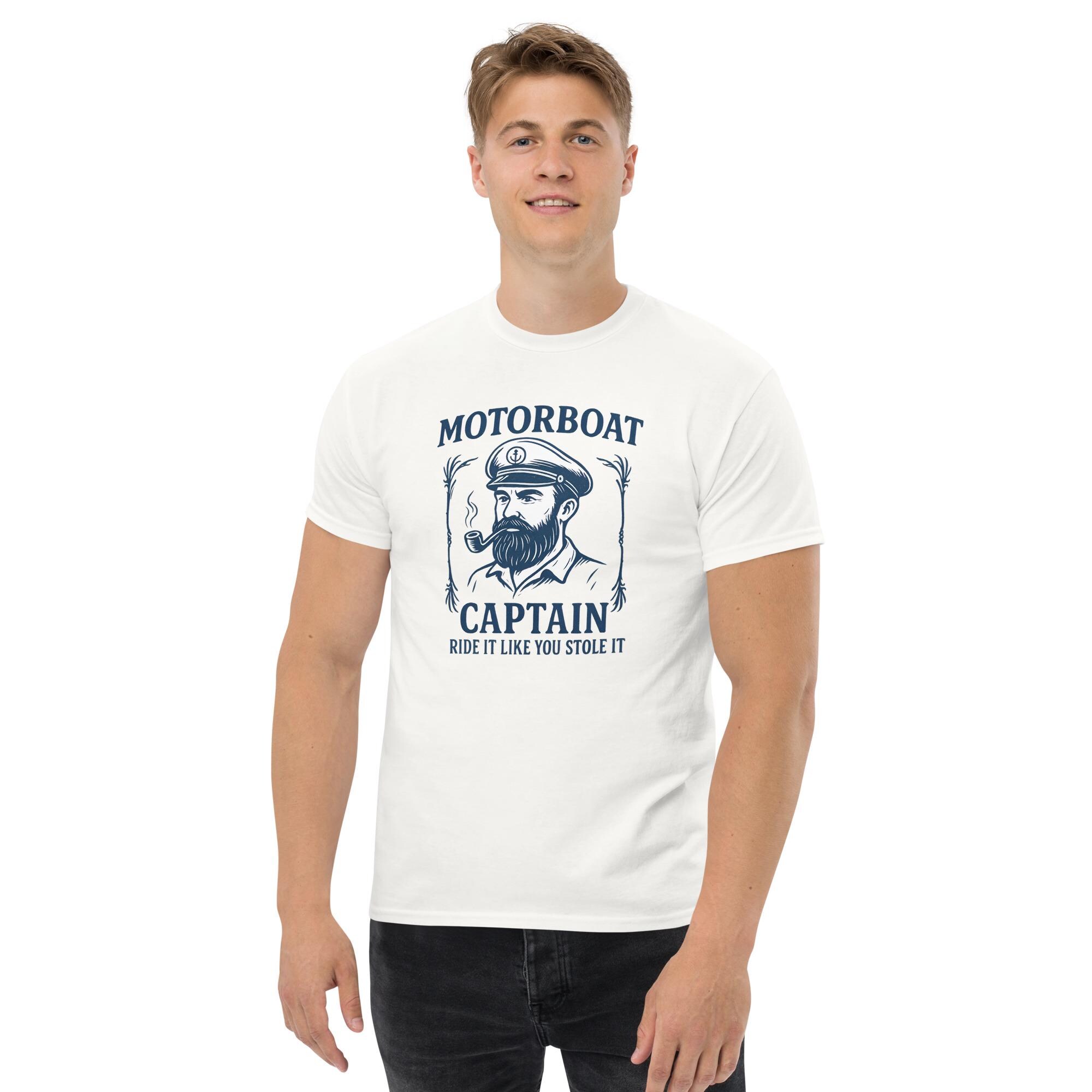 Funny T-shirt, Motorboat Captain – Funny Nautical Graphic Tee for ...