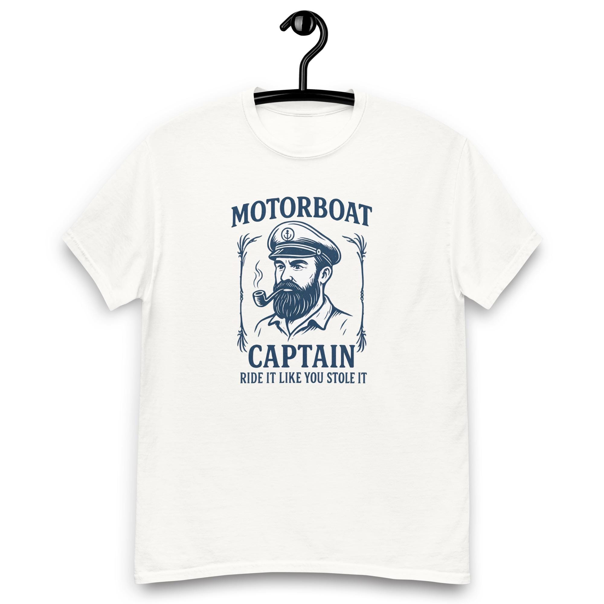 Funny T-shirt, Motorboat Captain – Funny Nautical Graphic Tee for ...