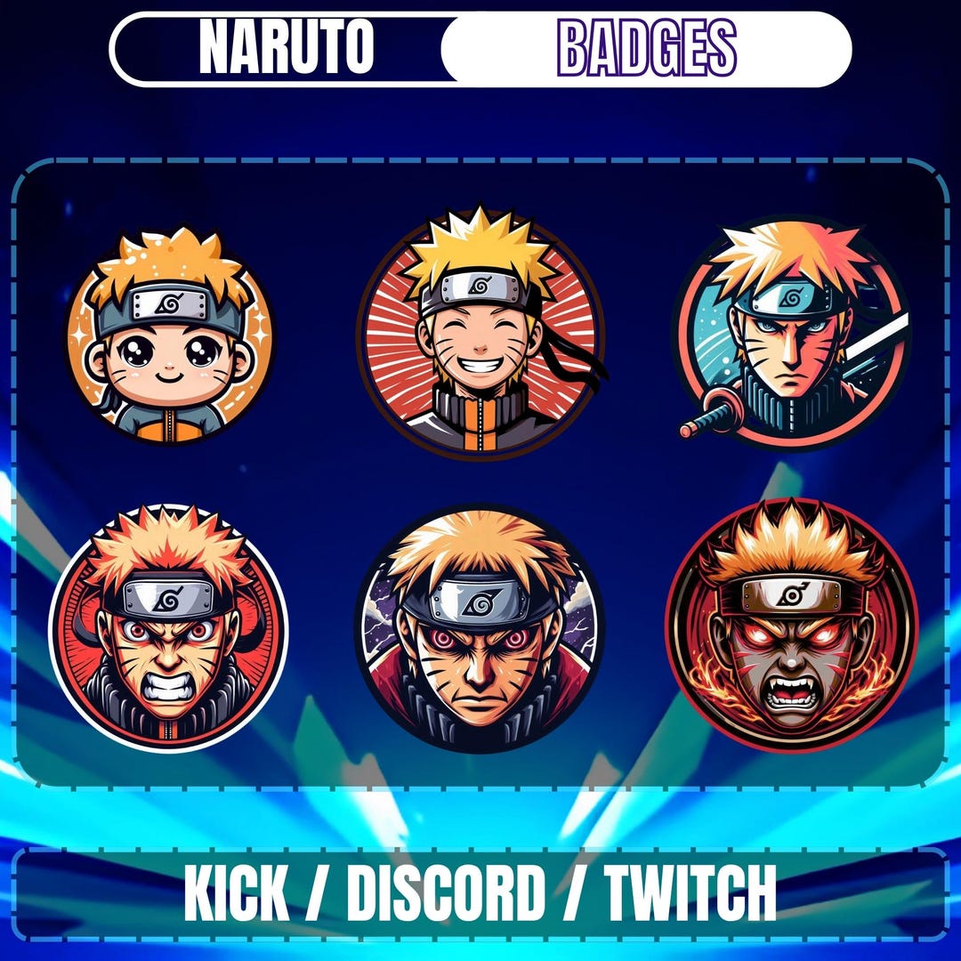 Naruto Twitch Badges | Manga Anime Subscriber, Bit, Follower Icons ...