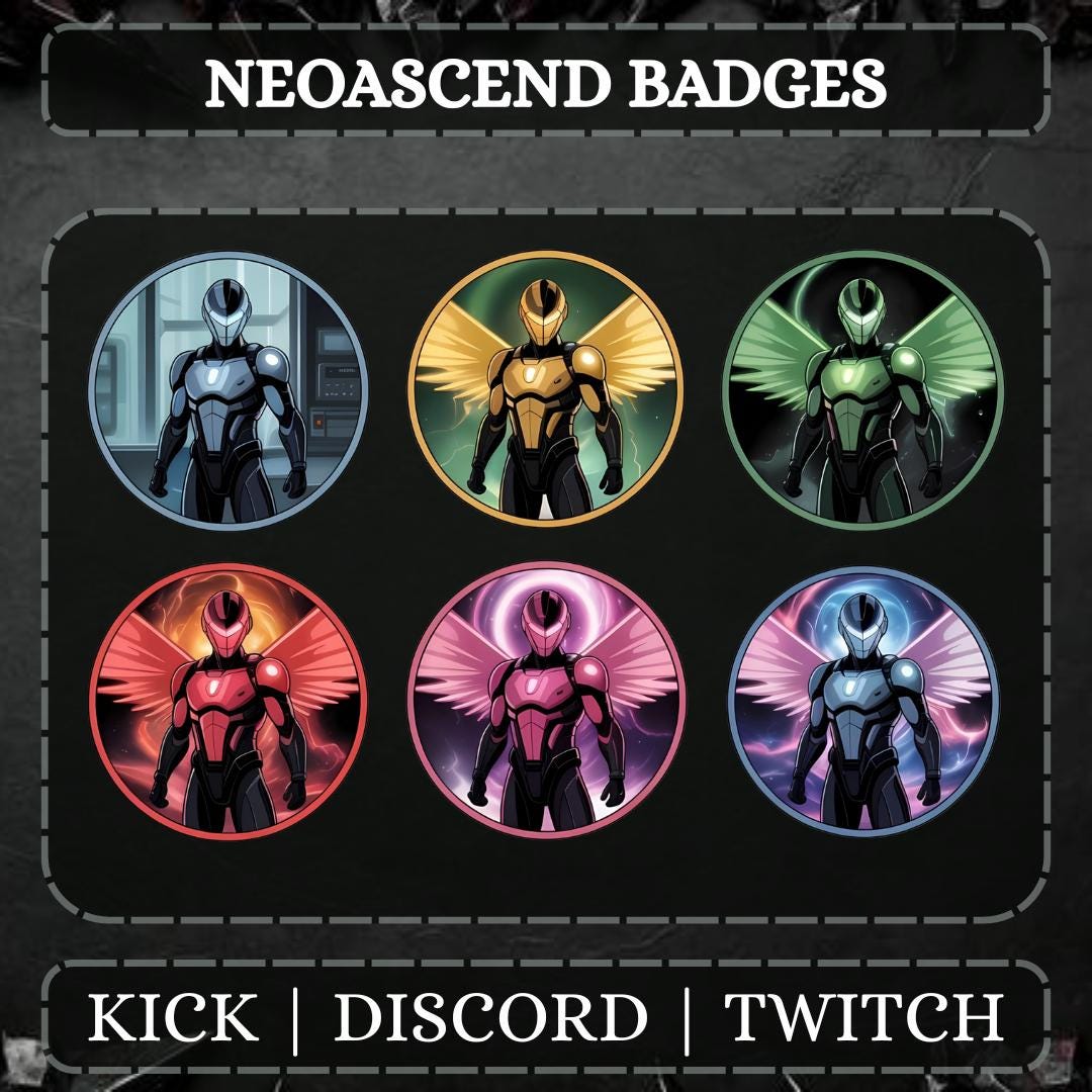Fictional Badge Set Twitch Sub & Bit Icons PNG | 6 Character Streamer ...