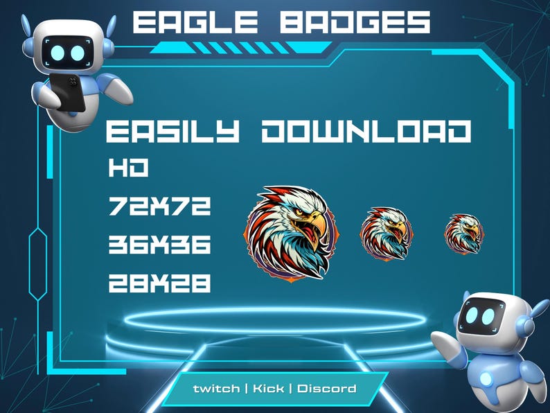Eagle Animal Twitch Sub & Bit Badges PNG | Bird Streamer Icons for ...