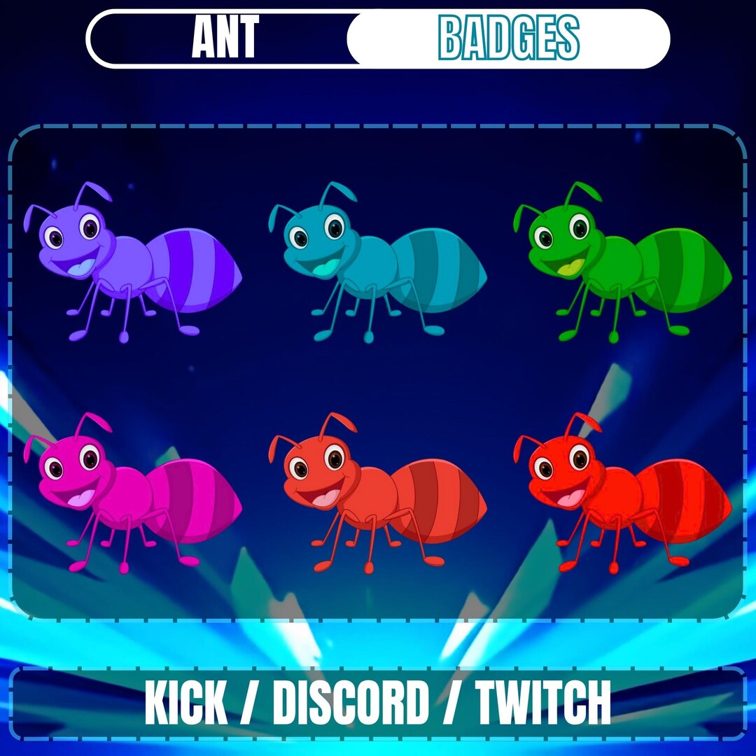 Ant Twitch Subscriber Badges PNG | Insect Theme Sub & Bit Icons ...