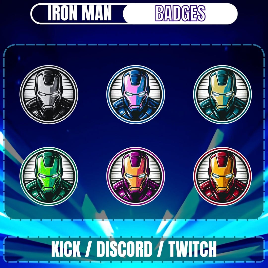 Character Twitch Sub & Bit Badges PNG Set | 6-piece Streamer Icon Pack ...