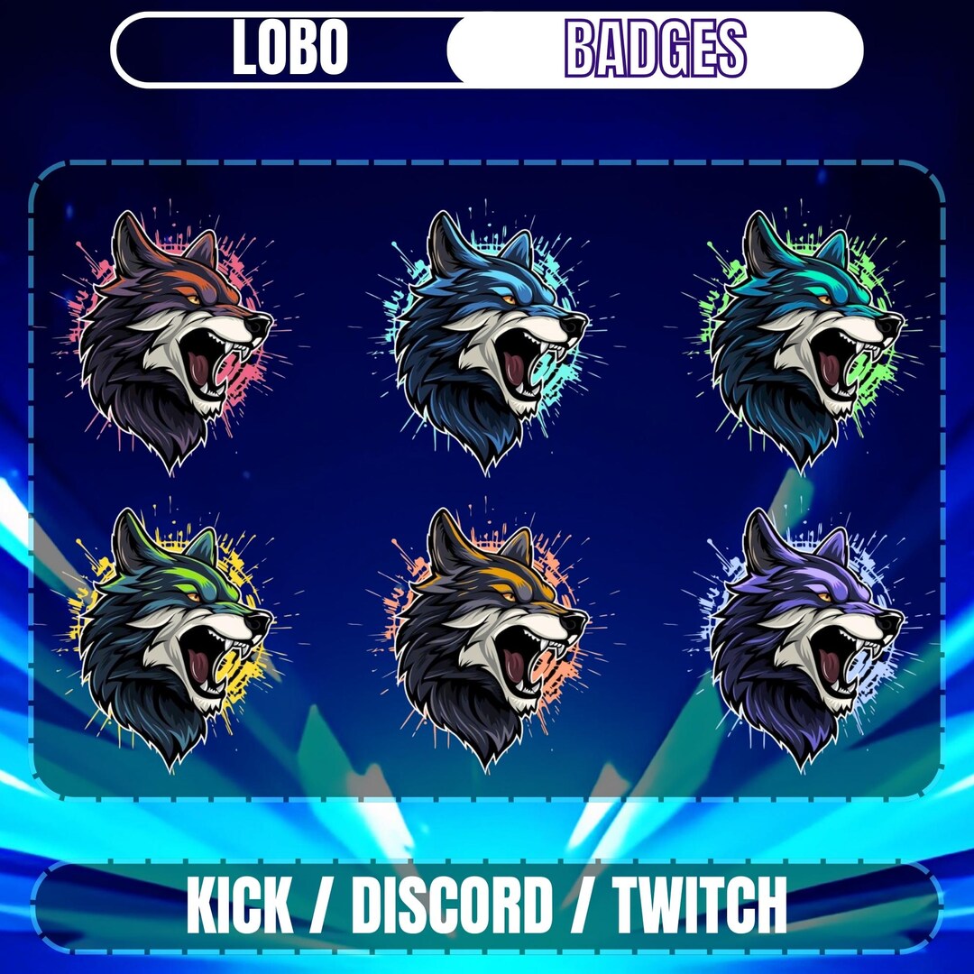 Twitch Wolf Sub Badges: Lobo Animal Design (digital Download, 72-1000px ...