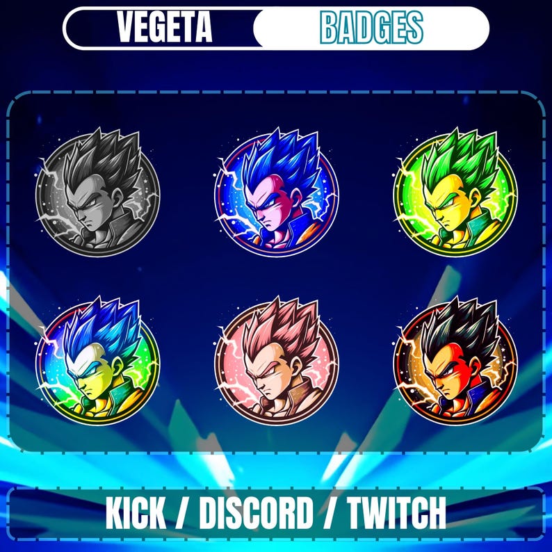 Anime Style Twitch Subscriber Badges PNG | Stream Loyalty Sub & Bit ...