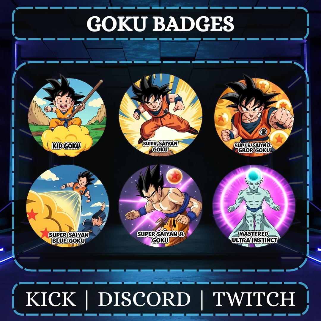 Goku Anime Twitch Badges: Fictional Sub Badges (digital Download) - Etsy