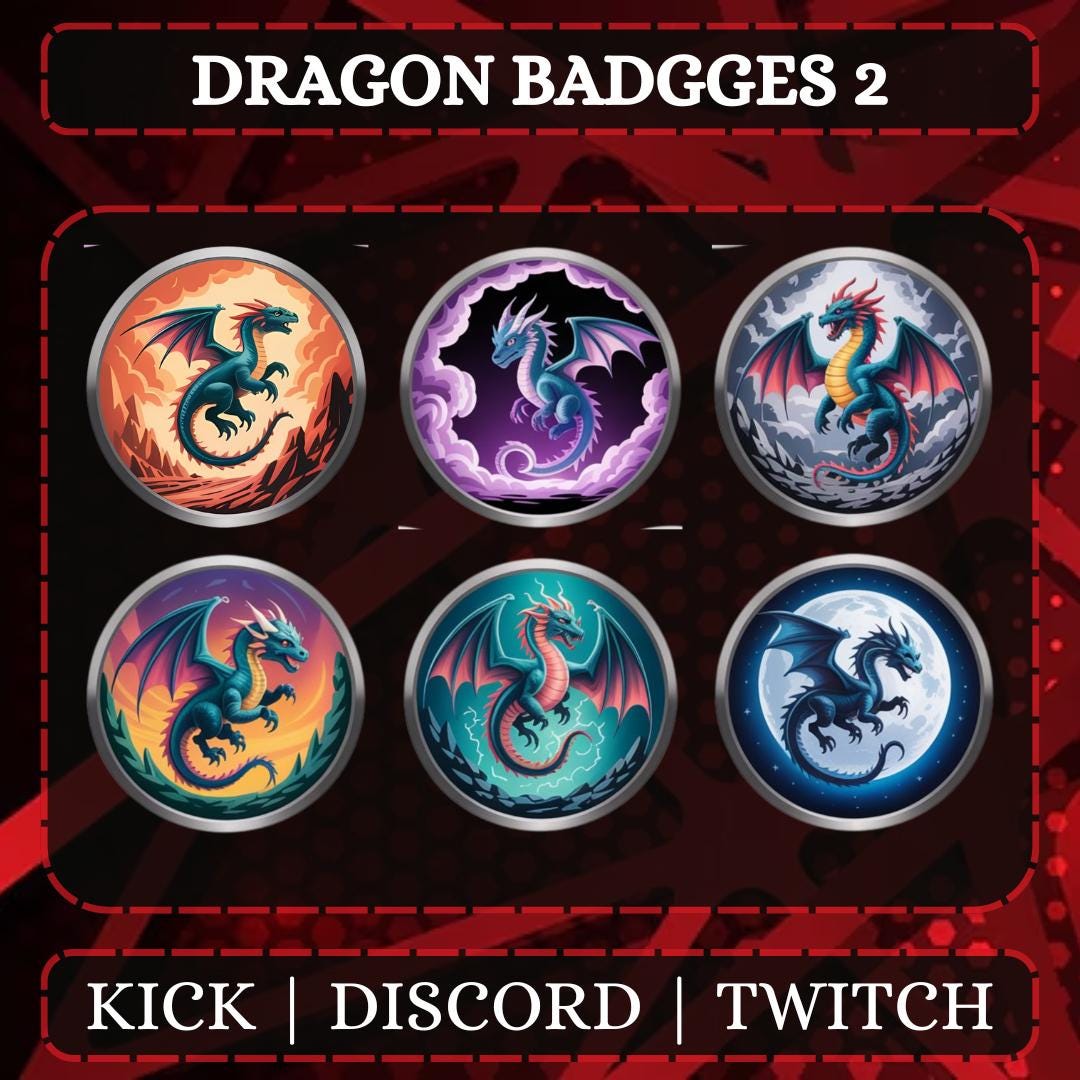 Twitch Dragon Badges: Streamer Loyalty Sub Badges (digital Download) - Etsy