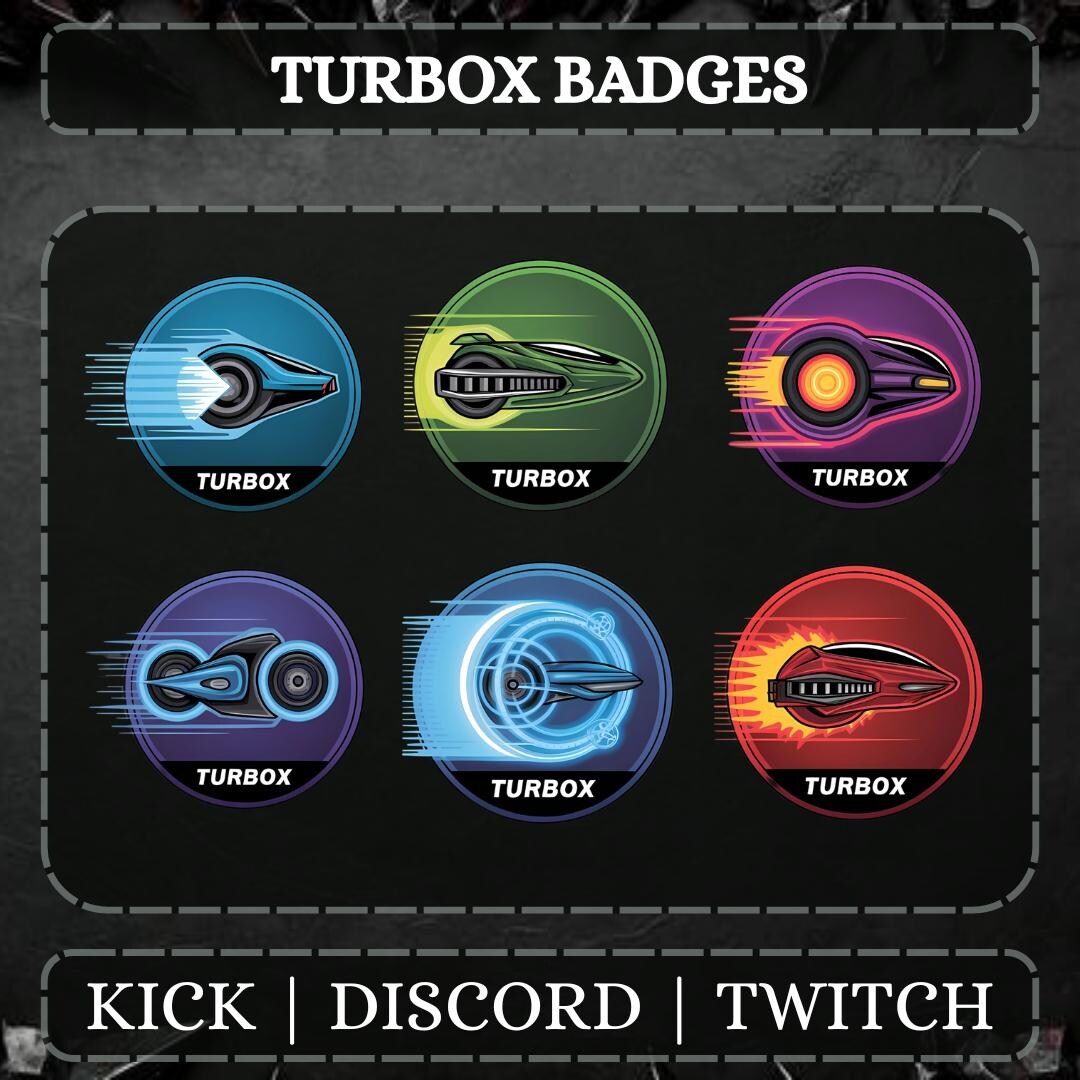 Turbo Theme Twitch Subscriber Badges PNG | Speed Style Sub & Bit Icons ...