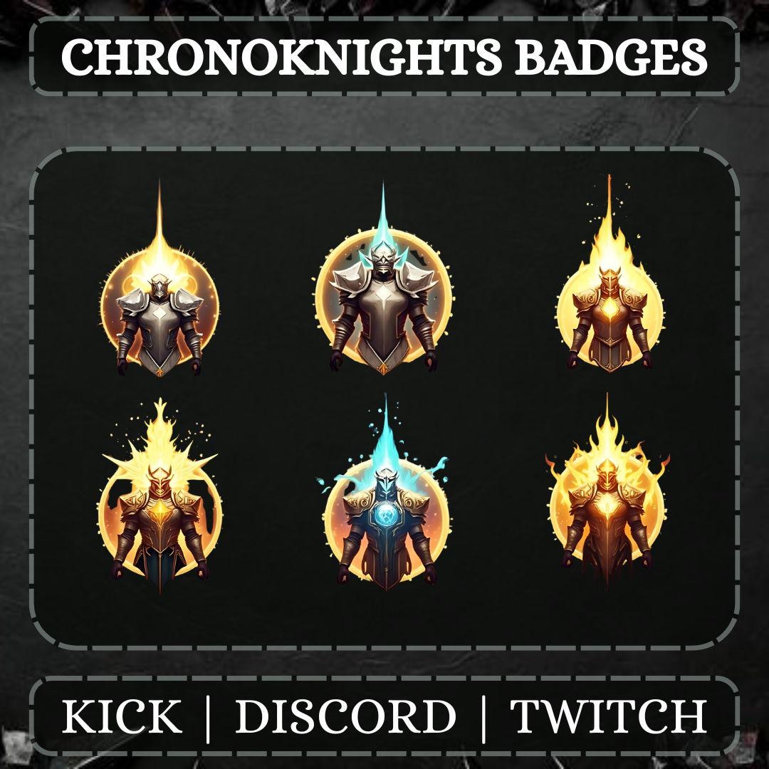 Chronoknights Sub Badges: Twitch, Discord, Youtube (digital Download ...