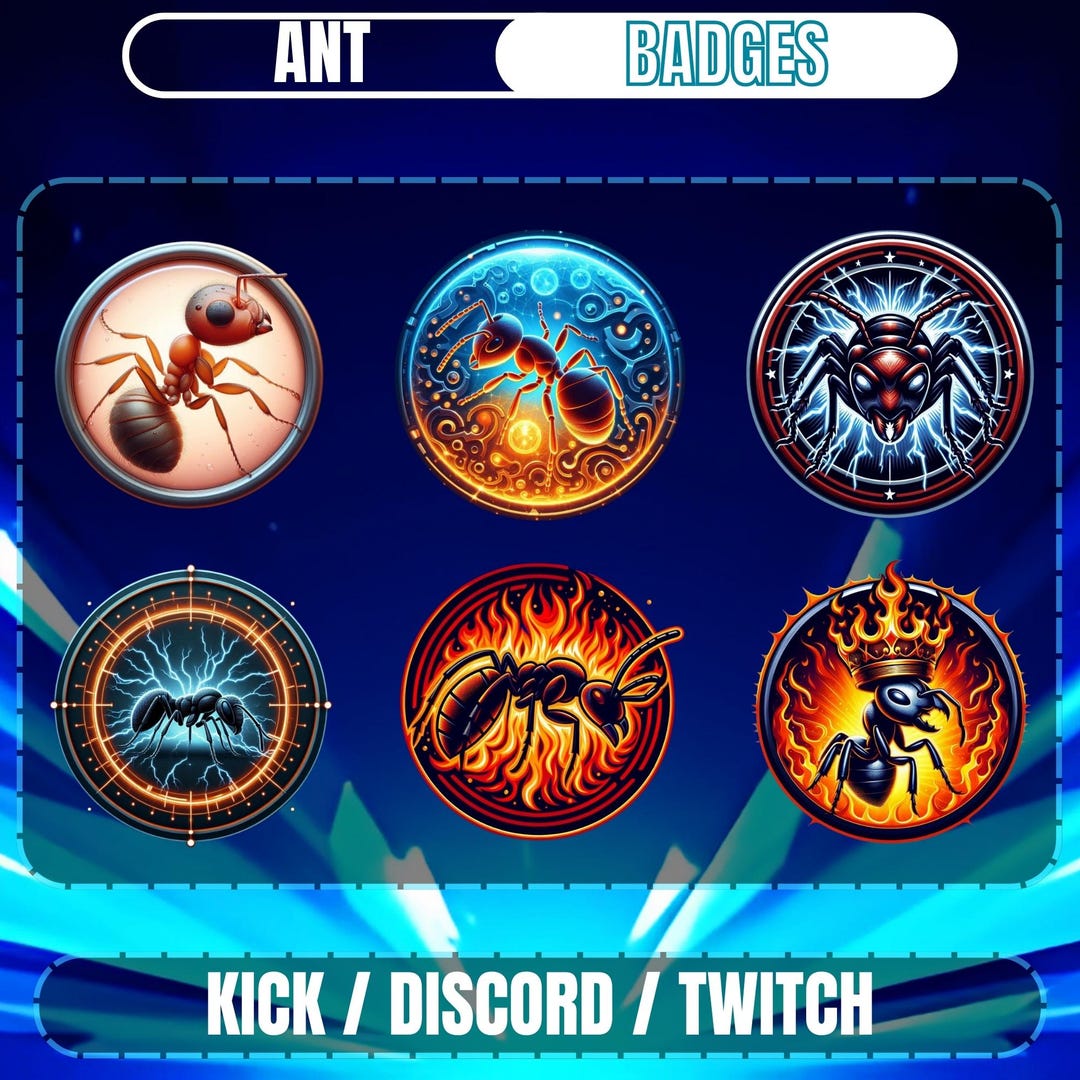 Insect Ant Twitch Subscriber Badges PNG | Nature Sub & Bit Icons ...