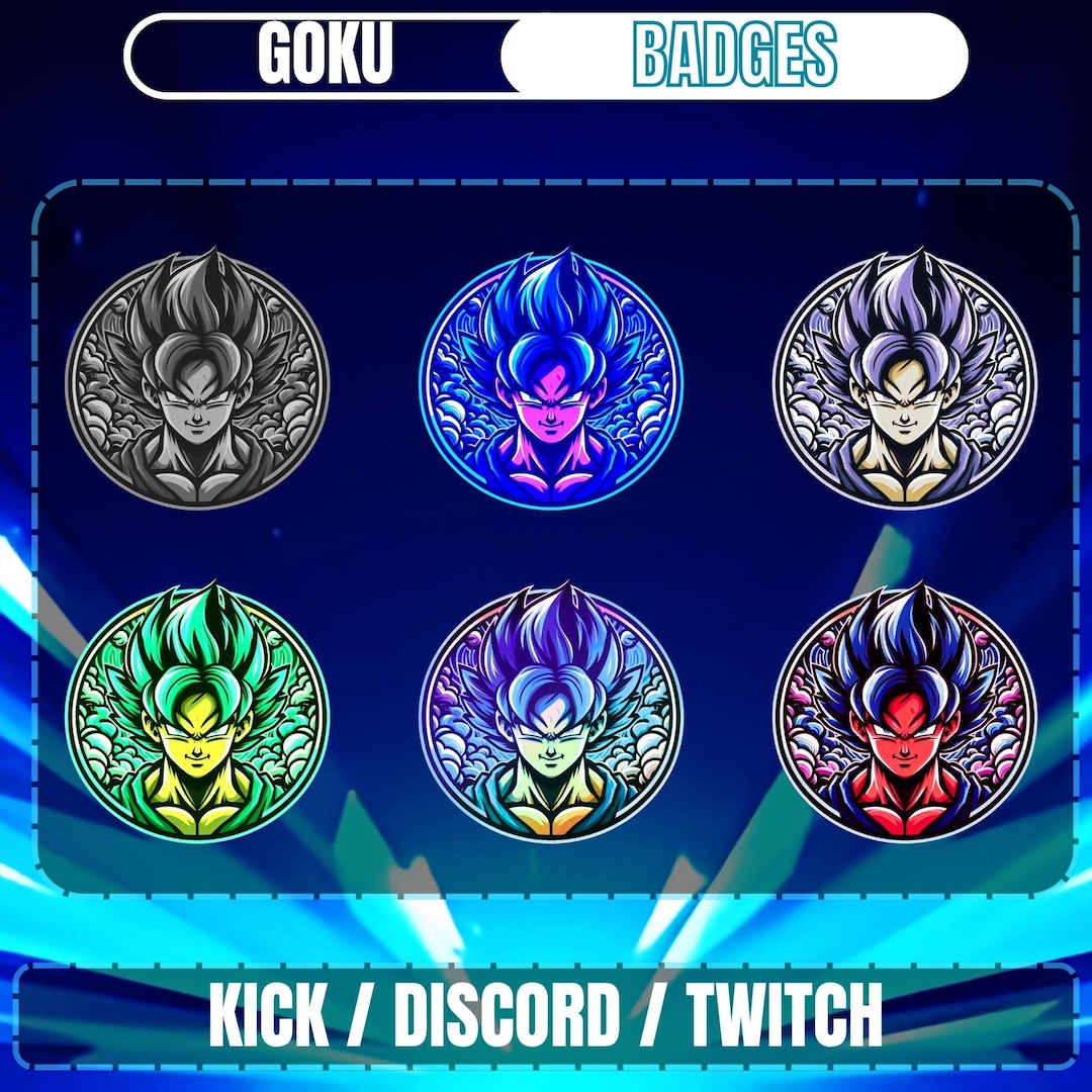 Anime Sub Badges, Goku Theme Graphical Twitch Badges, Fictional ...
