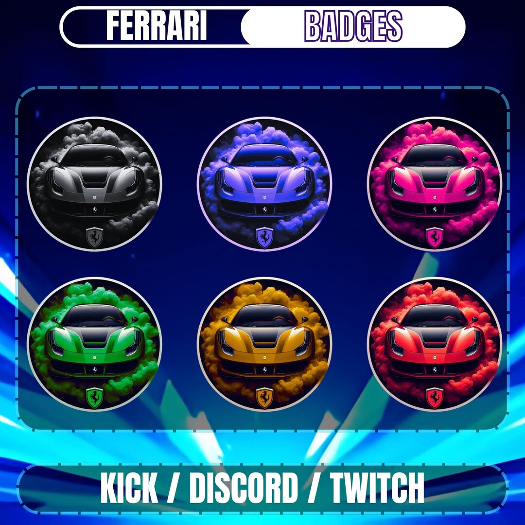 Sports Car Twitch Sub & Bit Badges PNG | Racing Vehicle Streamer Icons ...