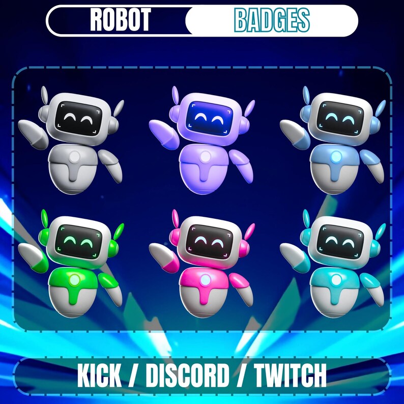Twitch Robot Badges for Twitch/youtube/discord | Bit Badges | Kick ...