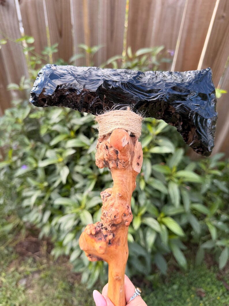 Obsidian Wood Axe, Blade, Sharp, Knife - Collectable - Crystals - Gem ...