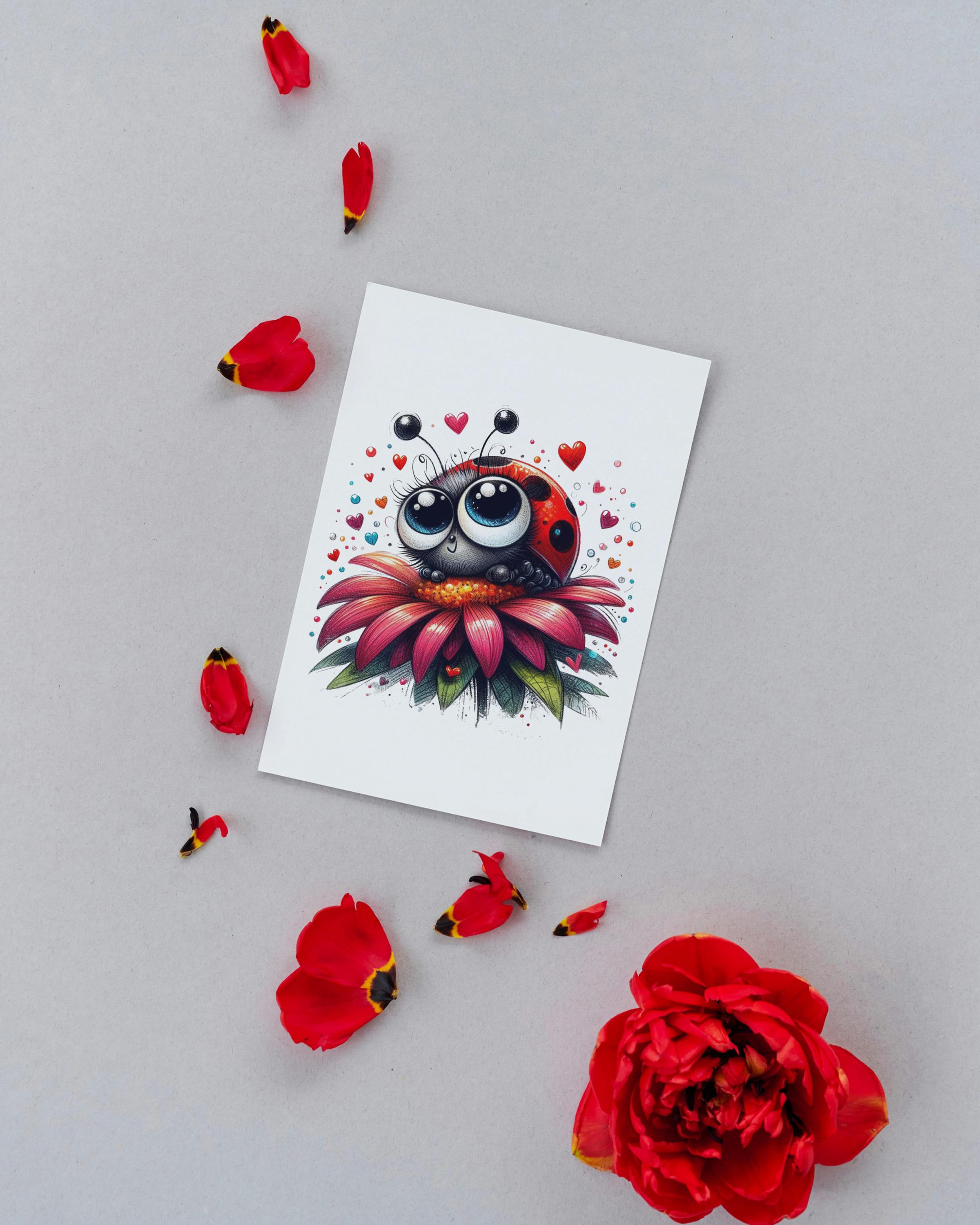 Valentine Ladybug Clipart Set – Adorable Love-themed PNG Collection - Etsy