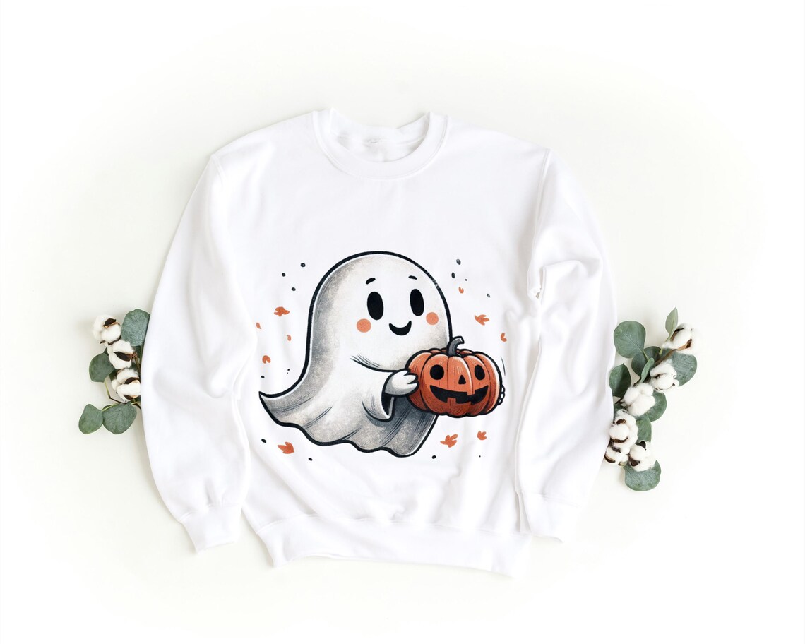 Funny Halloween Ghost Clipart: Watercolor Back to School PNG JPG ...