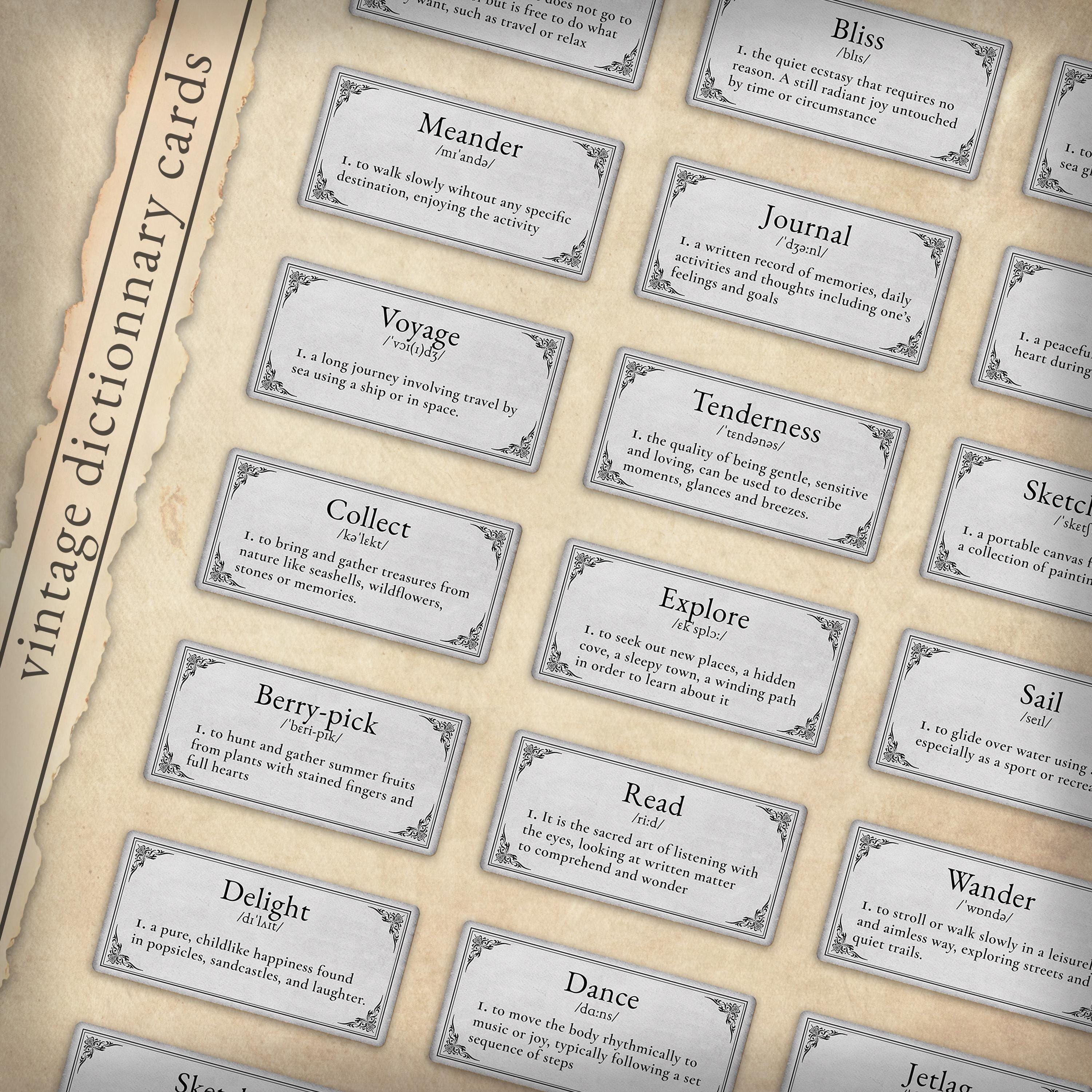 Printable Vintage Summer Dictionary Words, Scrapbook Cut-outs, Junk ...