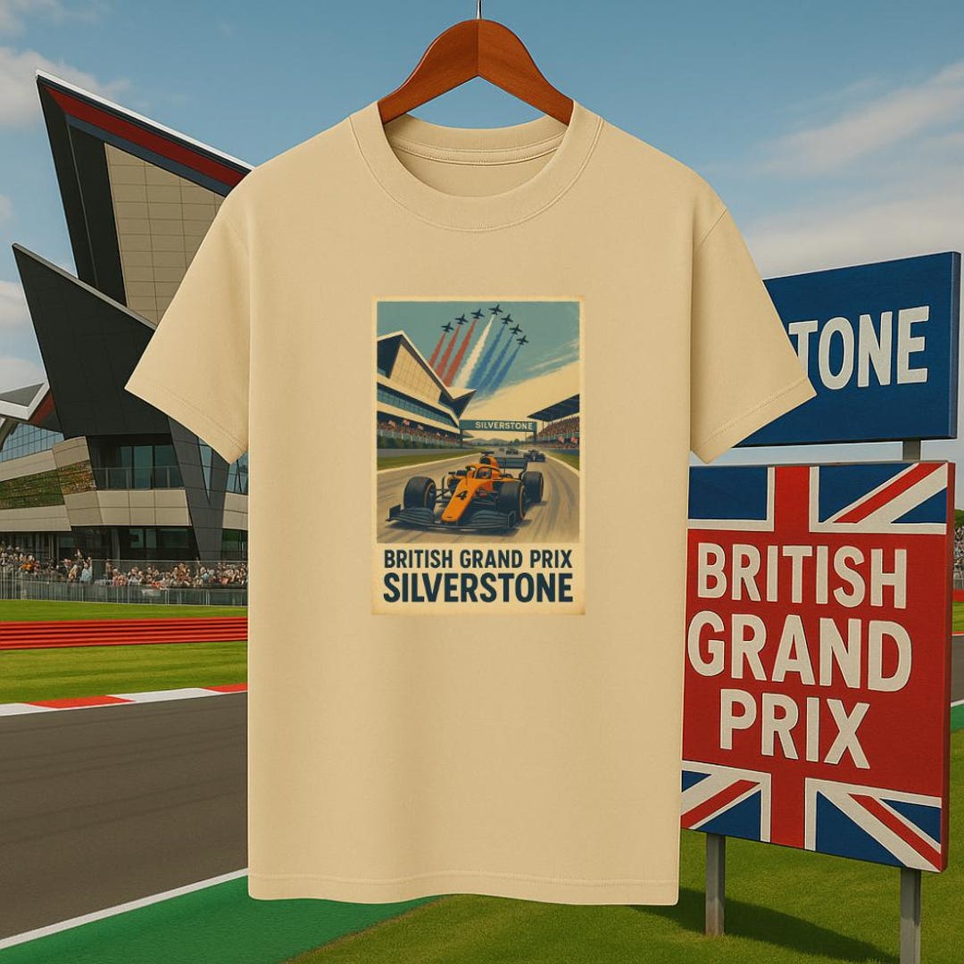 British Grand Prix T-shirt: Silverstone F1 Racing Poster Tee for ...