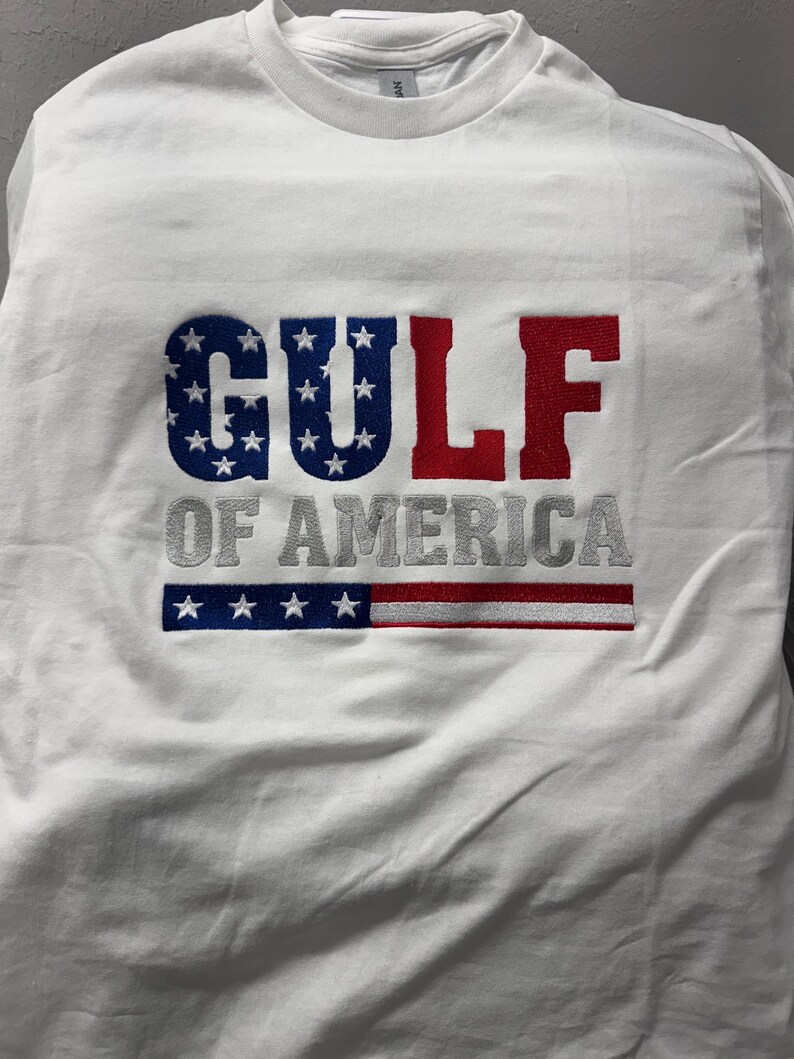 Gulf of America Patriotic Embroidery Design USA Flag Stars & Stripes ...