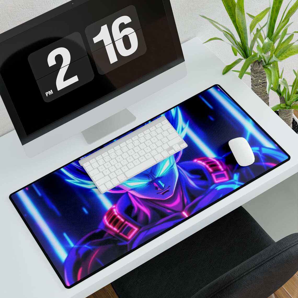 Vegeta Neon Desk Mat, Dragon Ball Z Anime Gamer Gift, Mouse Pad, Gaming ...