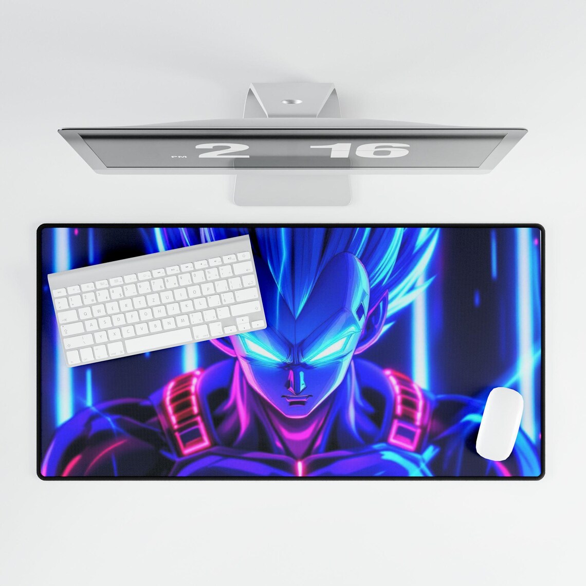 Vegeta Neon Desk Mat, Dragon Ball Z Anime Gamer Gift, Mouse Pad, Gaming ...