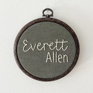 Personalized Baby Sign, Hand Embroidered Name Hoop, Nursery Decor ...