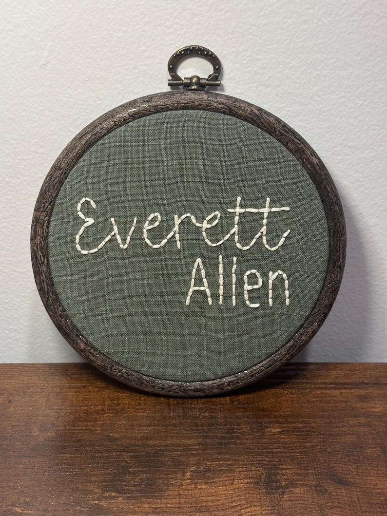 Personalized Baby Sign, Hand Embroidered Name Hoop, Nursery Decor ...