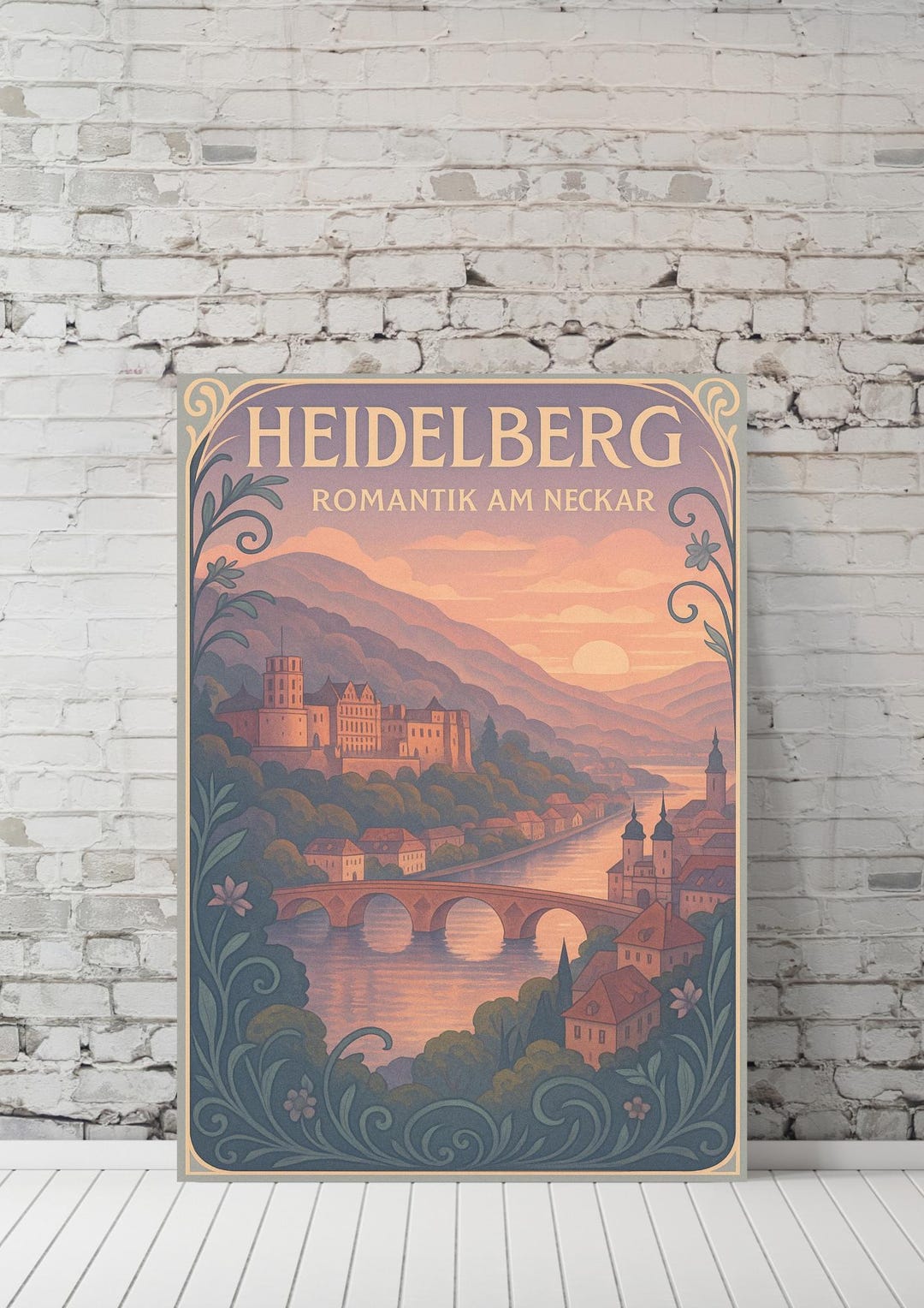 Heidelberg Germany Poster | Romantic Castle Wall Art | Old Bridge ...