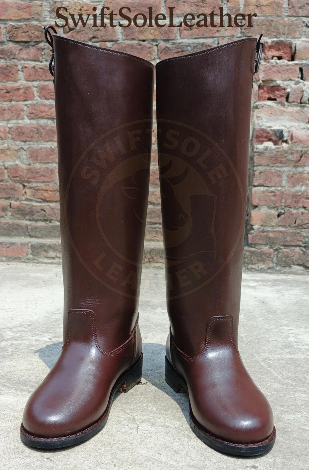 Handmade German Officer Leather Riding Boots - Vintage Style Jack Boots ...