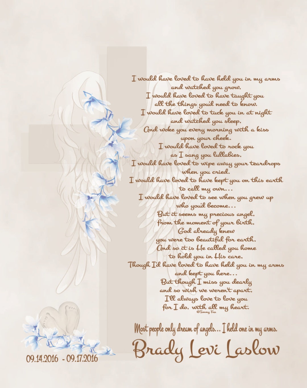 Loss of Baby Memorial Print: Remembrance Poem, Sympathy Gift - Etsy