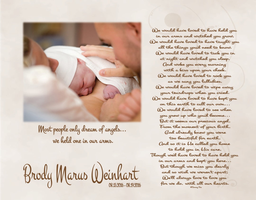 Loss of Baby Memorial Gift-infant Memorial Poem-in Loving Memory ...