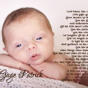 Baptism Gift for Godson Grandson Baby Boy Lord Bless This Child ...