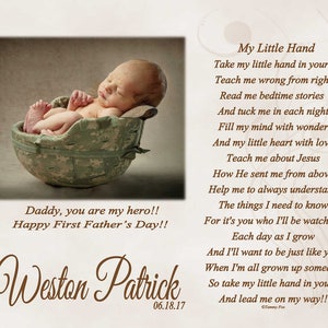 First Father's Day Gift for Daddy From Baby My Little Hand Personalized ...