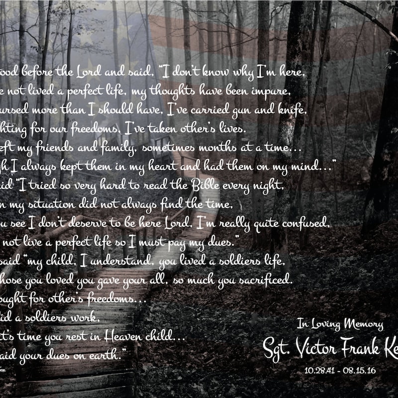 Fallen Soldier Poem - Etsy