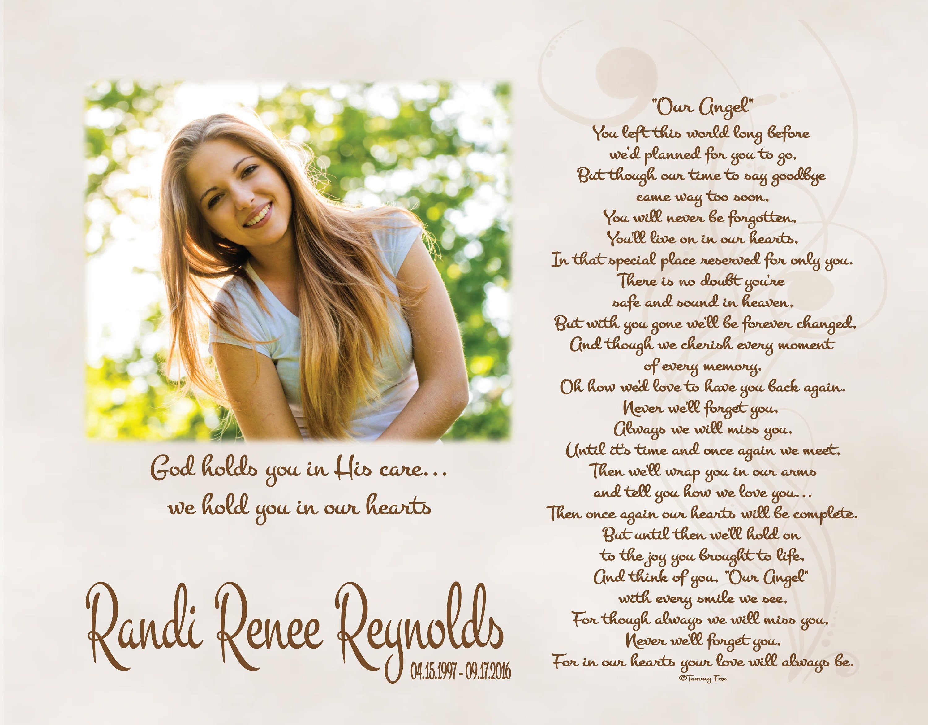 Memorial Print-in Loving Memory-daughter in Heaven-son in | Etsy UK