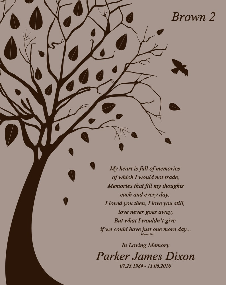 Personalized Memorial Poem Print: Sympathy Gift, Loss of Loved One - Etsy