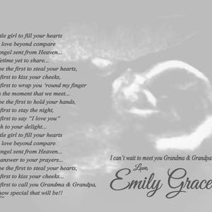 Sonogram Poem Print: First Time Grandparent Gift From Unborn Baby - Etsy