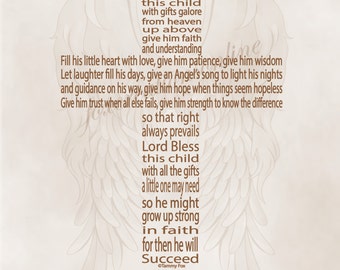 New Baby Boy Nursery Print Baptism Christening Dedication | Etsy