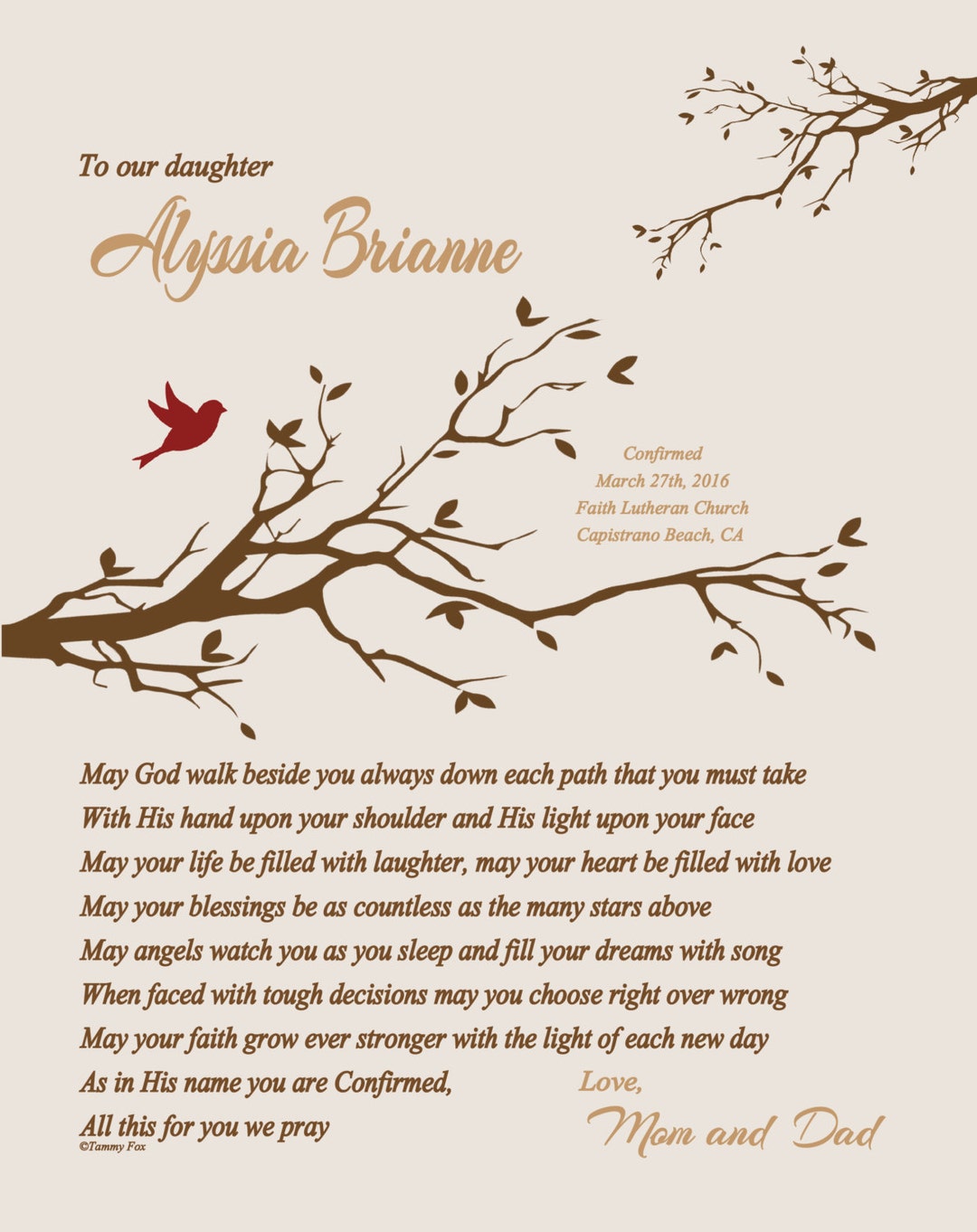 Personalized Confirmation Poem Print: Gift for Goddaughter ...