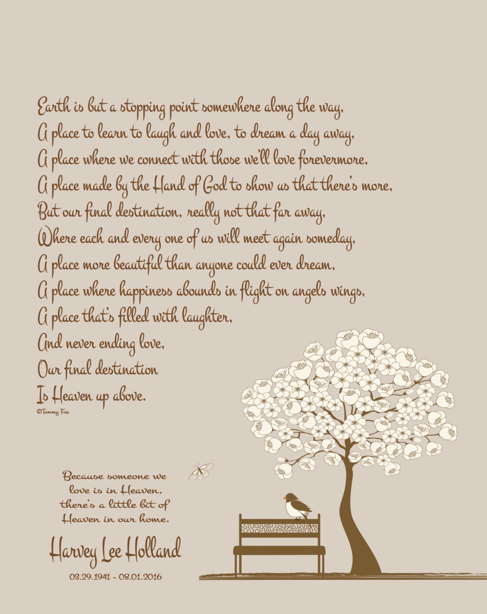 Memorial/Remembrance Poem-Sympathy Gift-Loss of | Etsy