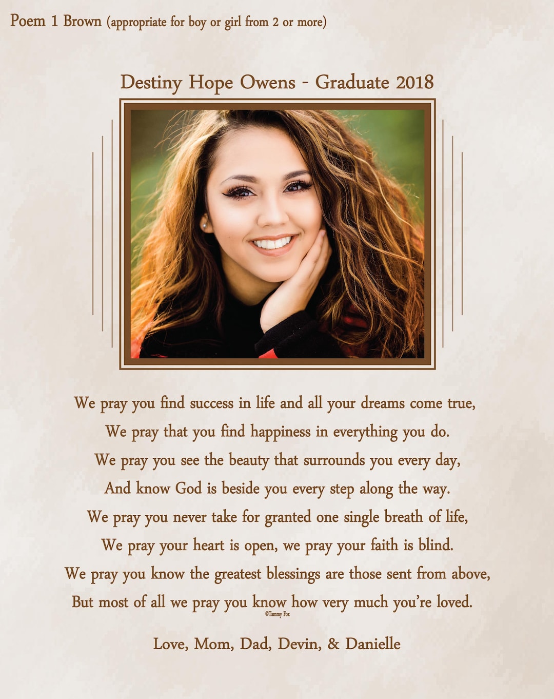 Personalized Graduation Poem Print: Custom Photo Gift - Etsy