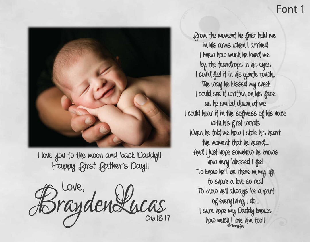 New Daddy Father's Day Gift From Baby Personalized Poetry Print-from ...