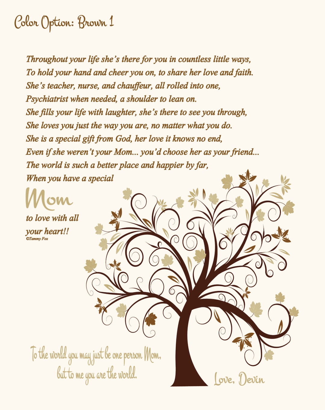 Mother's Day Gift for Mom- Mom Poem-mom Birthday Gift-mom Thank You-to ...