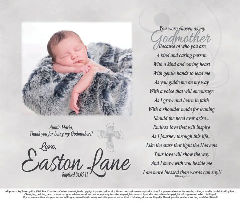 Personalized Godparent Poem Print: Godmother, Godfather, Godparents ...