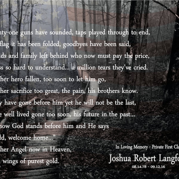 Fallen Soldier Poem - Etsy
